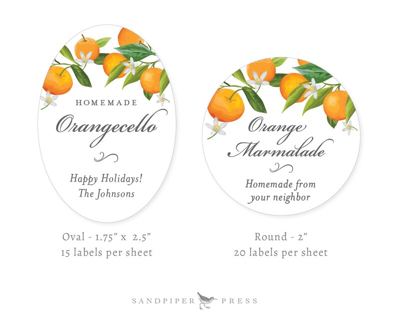 Orange Marmalade Labels Custom Printed Personalized - Etsy