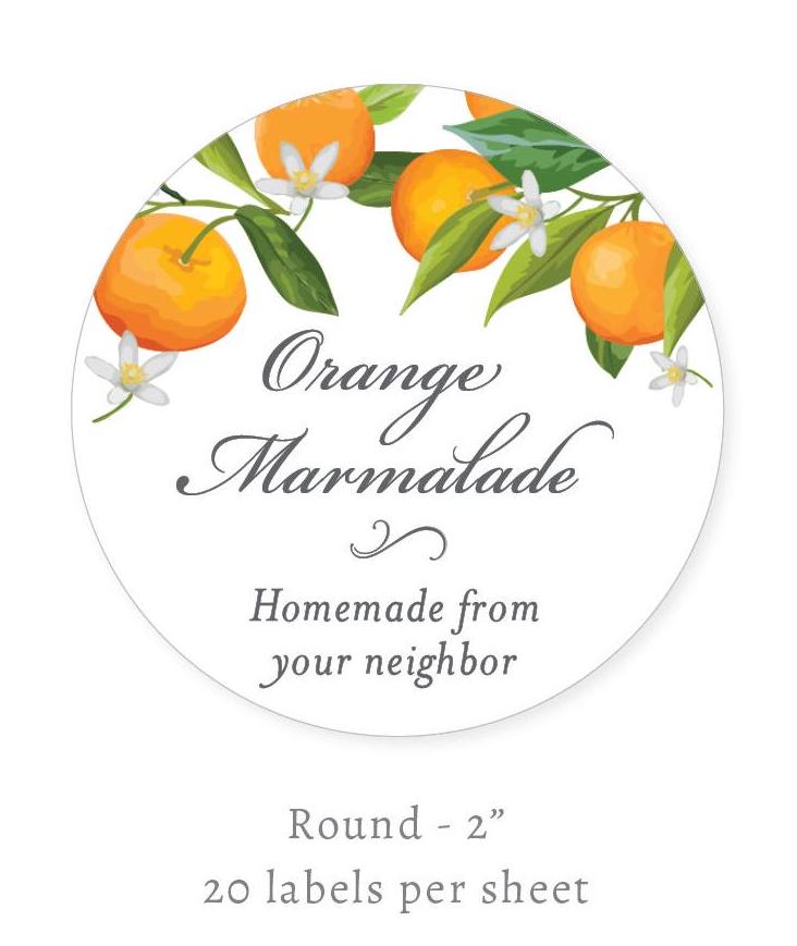 Orange Marmalade Labels, Custom Printed Personalized Stickers for ...