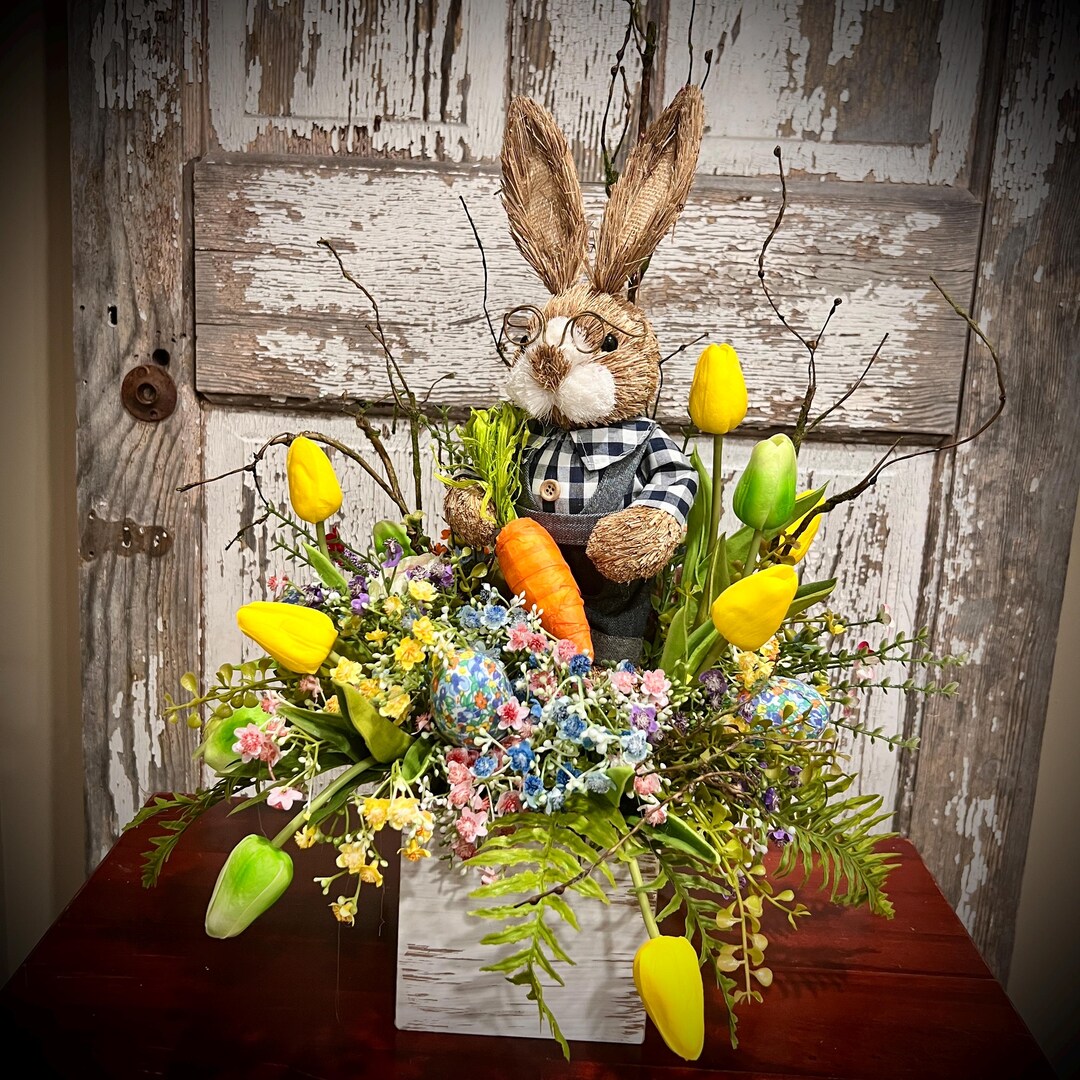 Easter Bunny Arrangement, Bunny Table Arrangement, Easter Decor, Easter ...