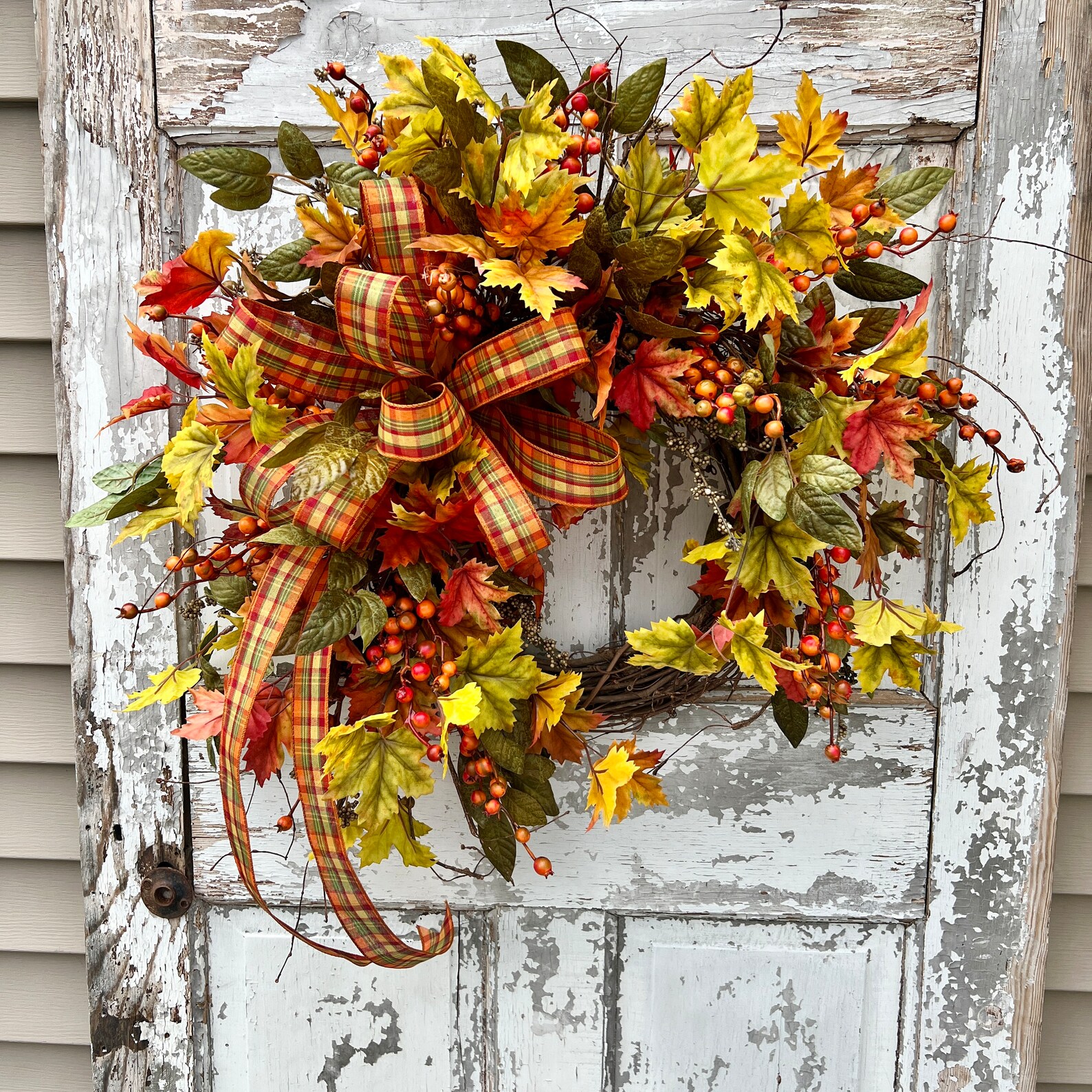 Fall Wreath for Front Door, Autumn Wreath, Fall Home Decor, Autumn Home ...