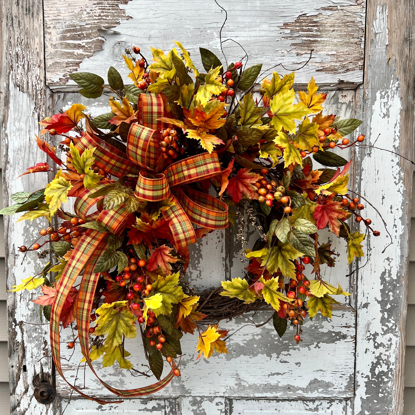 Fall Wreath for Front Door, Autumn Wreath, Fall Home Decor, Autumn Home ...