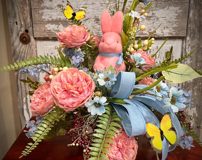 Easter Bunny Arrangement, Bunny Table Arrangement, Easter Decor, Easter ...