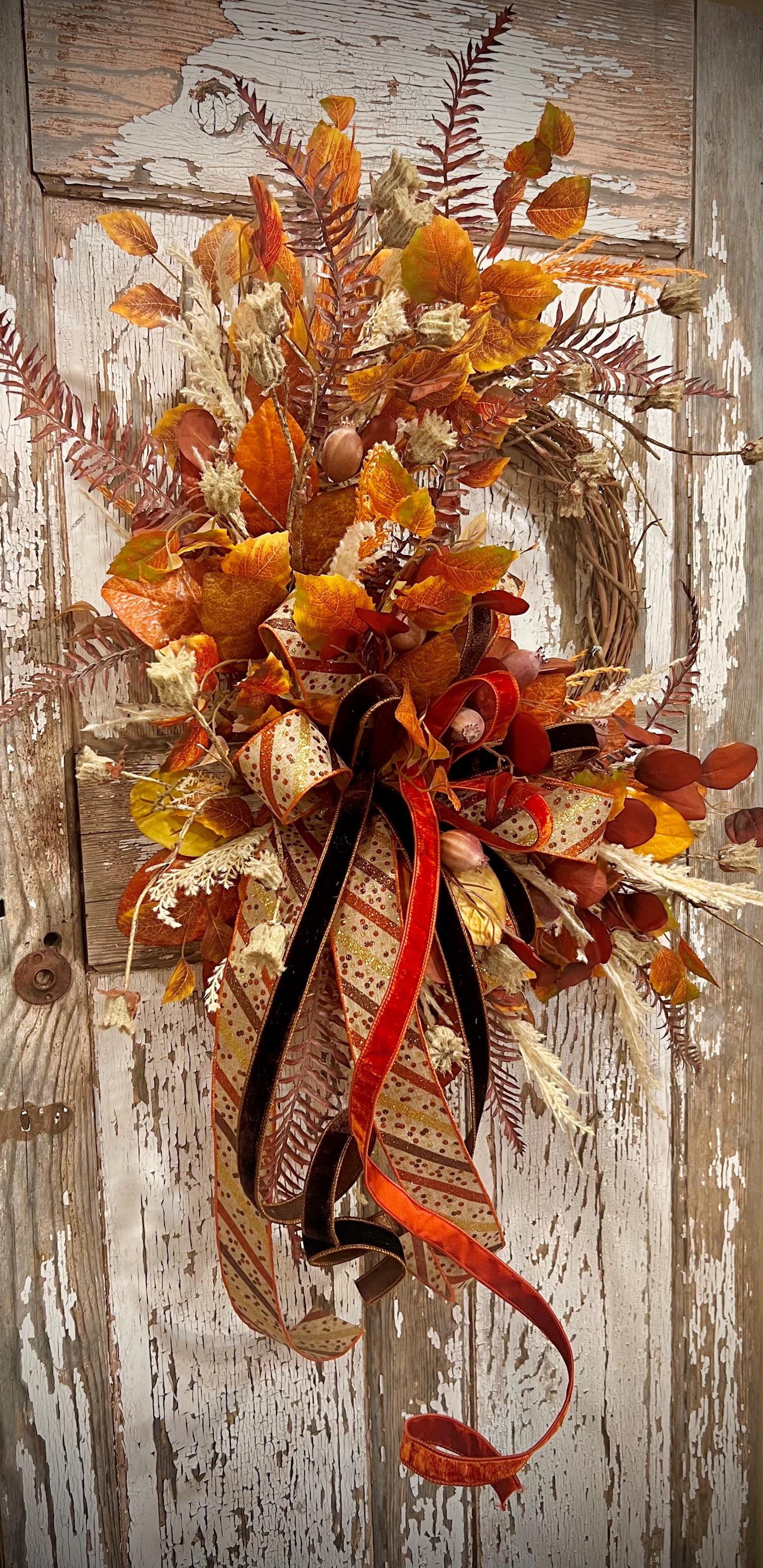 Fall Wreath for Front Door, Autumn Wreath, Grapevine Wreath, Indoor ...