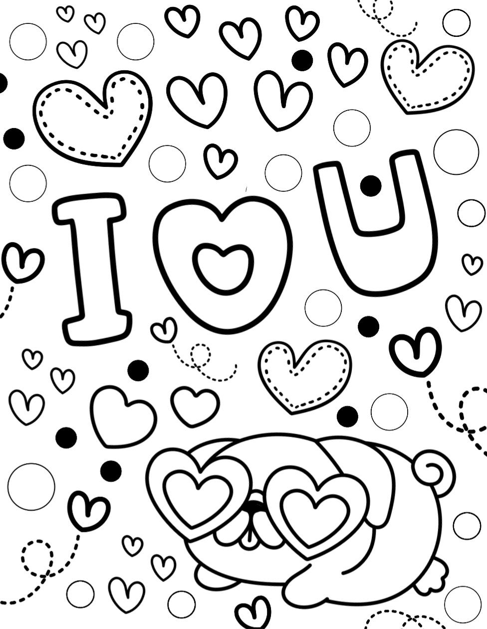Valentines Dog Coloring Page - Etsy