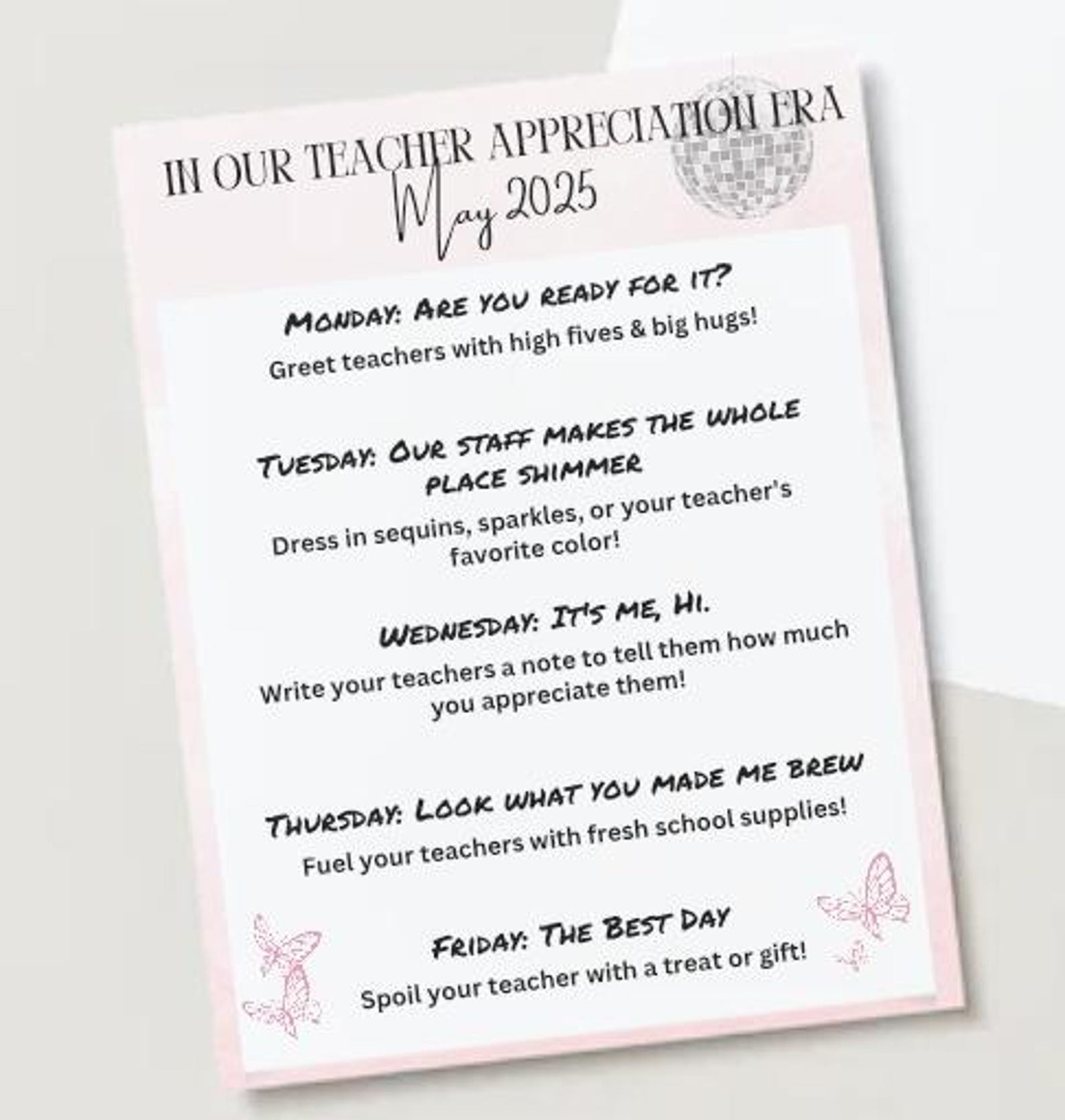 Swiftie Teacher Appreciation Week Plan - Etsy