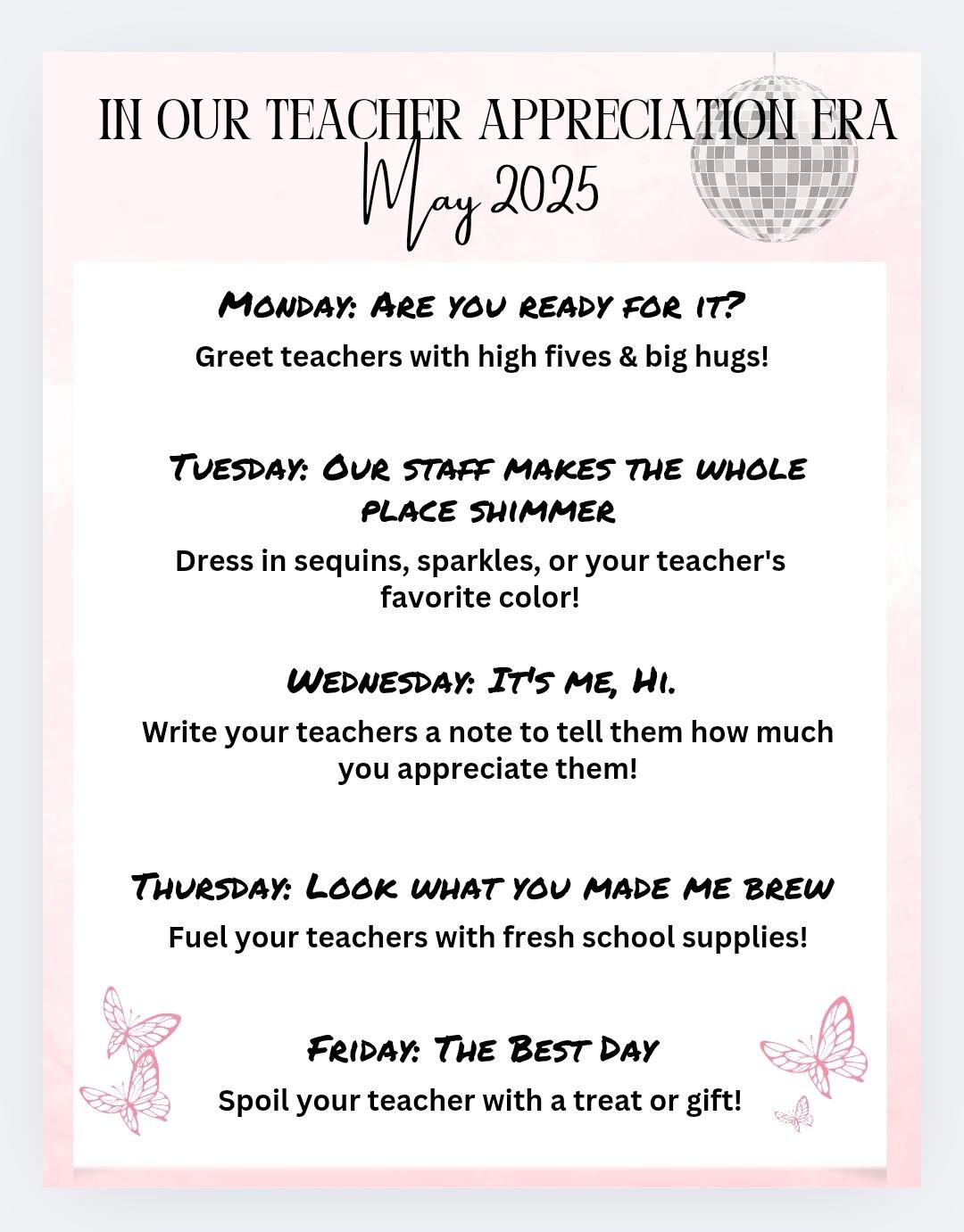 Swiftie Teacher Appreciation Week Plan - Etsy