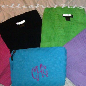 MONOGRAMMED Robe Spa Robe Waffle Weave Robe Personalized - Etsy