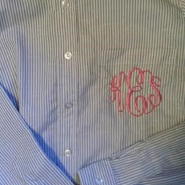 Monogram Button Down - Etsy