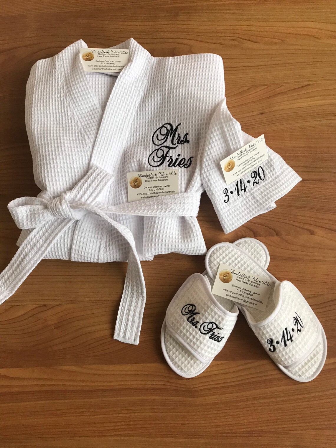 Personalized SPA Robe SET Robe Slippers 2 Spa Set Waffle | Etsy