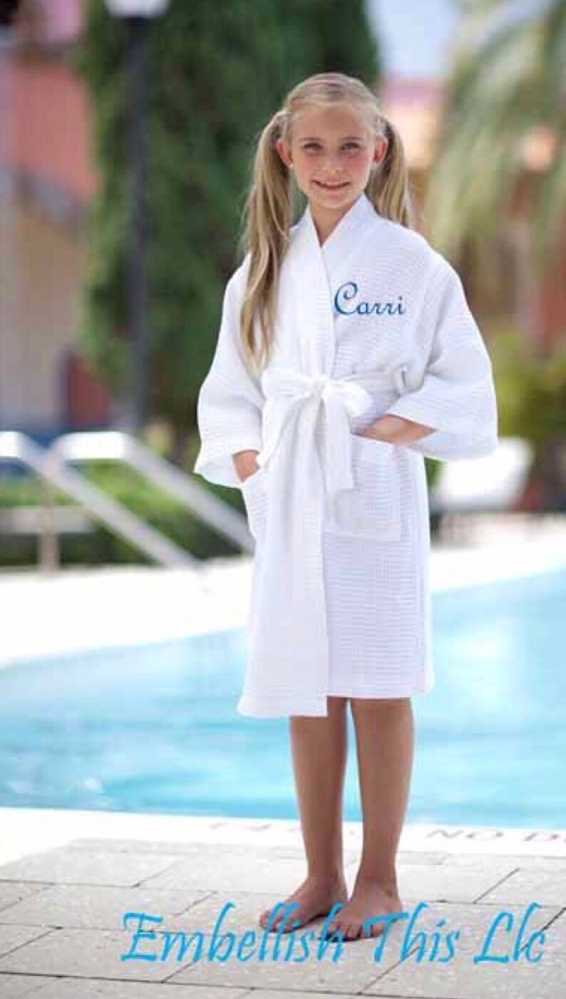 Monogrammed Girls Robe Monogrammed Girls Waffle Robe Youth | Etsy