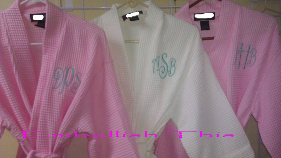 MONOGRAMMED Robe Spa Robe Waffle Weave Robe Personalized - Etsy
