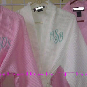 MONOGRAMMED Robe Spa Robe Waffle Weave Robe Personalized - Etsy