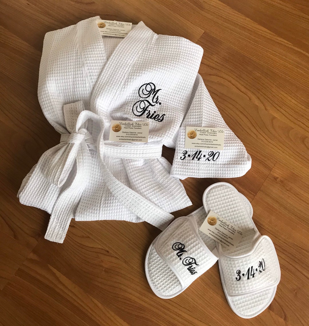 Personalized SPA Robe SET, Robe, Slippers , 2 Spa Set, Waffle Spa Robe ...