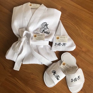 Personalized SPA Robe SET, Robe, Slippers , 2 Spa Set, Waffle Spa Robe ...