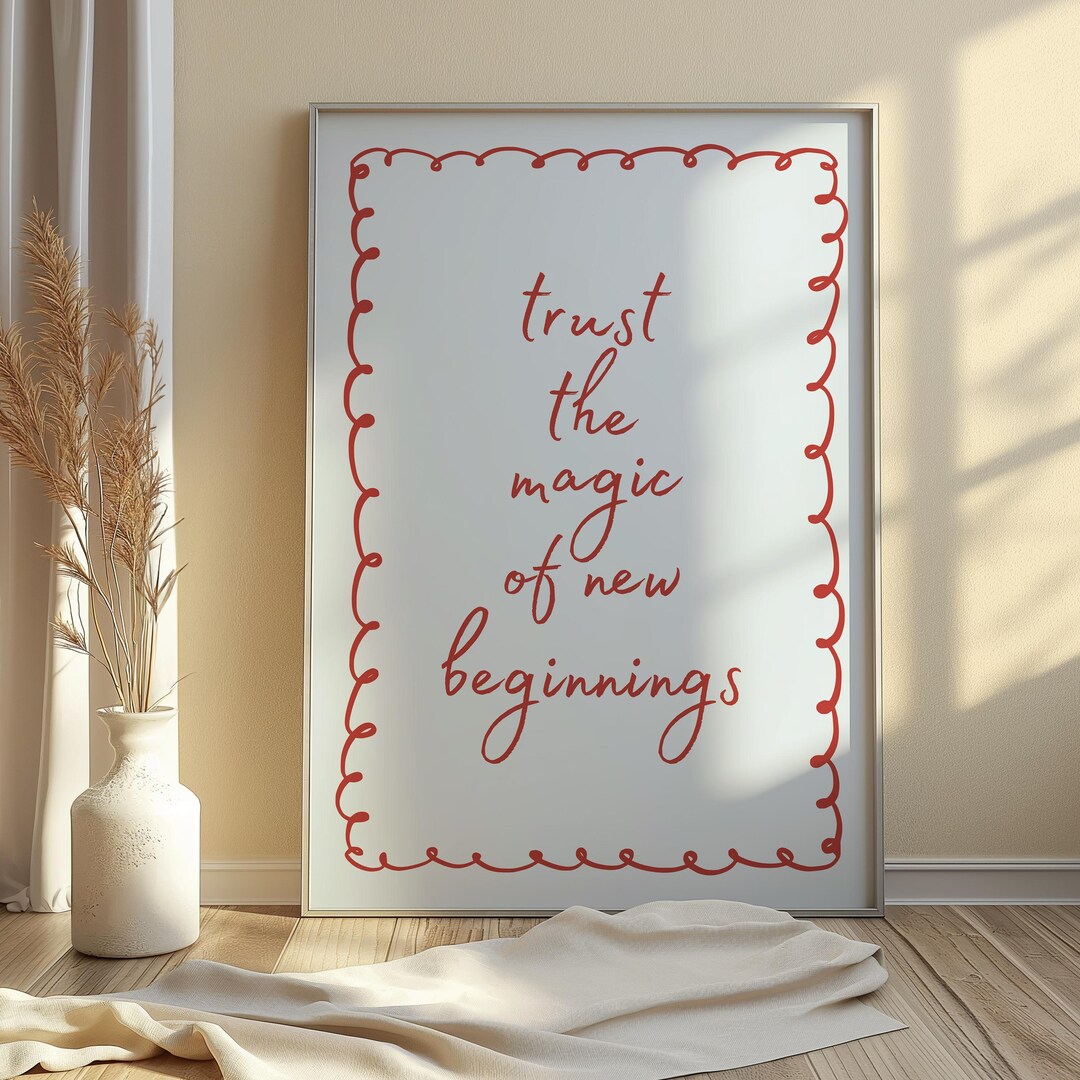 Trust the Magic of New Beginnings - Red & Blue Printable Wall Art ...
