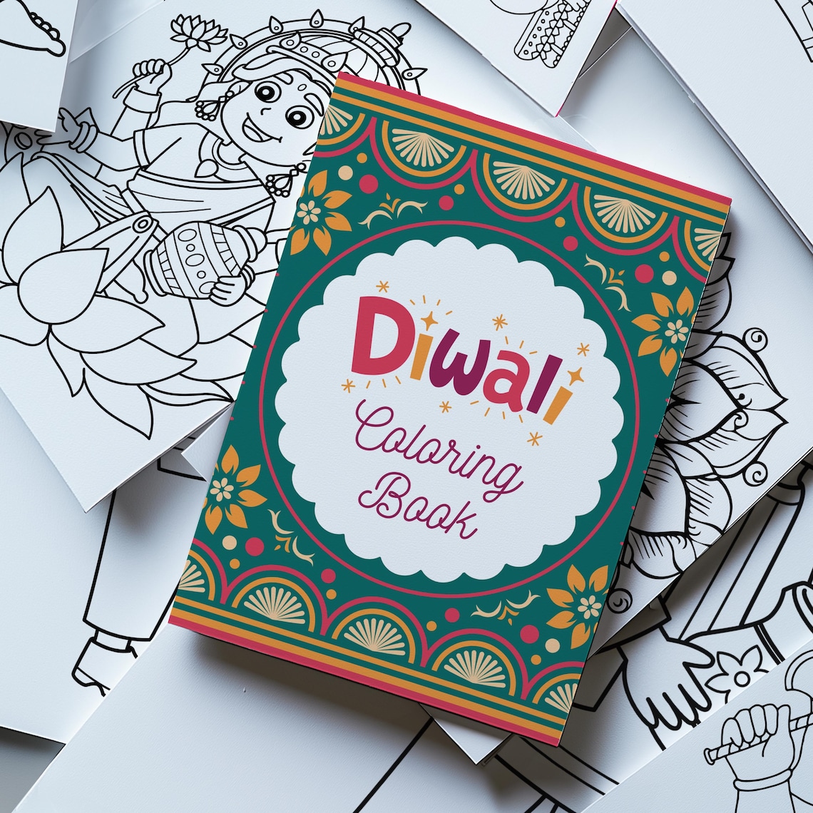 Diwali Coloring Book: 75 Printable Pages, Festival of Lights (PDF) - Etsy