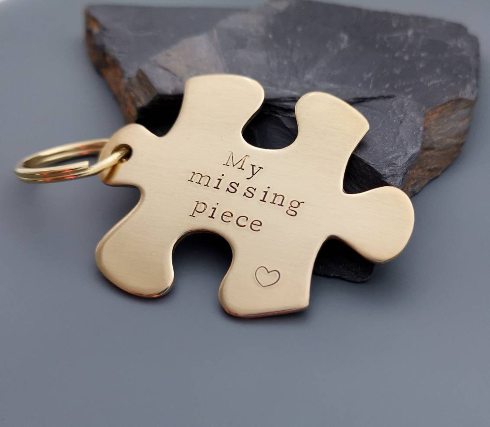Brass Jigsaw Puzzle Keyring Personalised Puzzle Piece You - Etsy