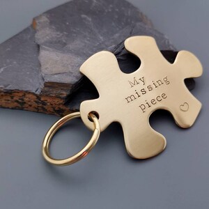 Brass Jigsaw Puzzle Keyring Personalised Puzzle Piece You - Etsy