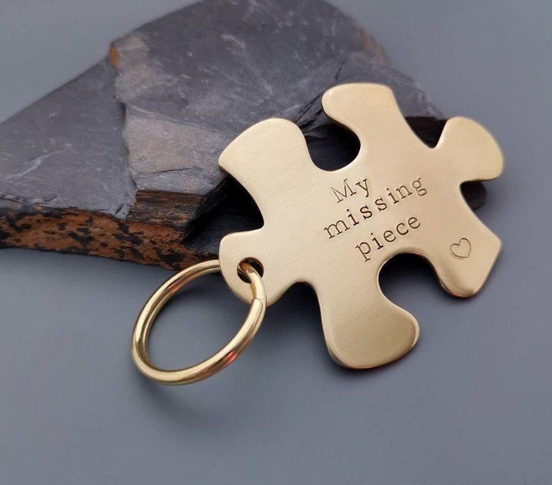 Brass Jigsaw Puzzle Keyring Personalised Puzzle Piece You - Etsy