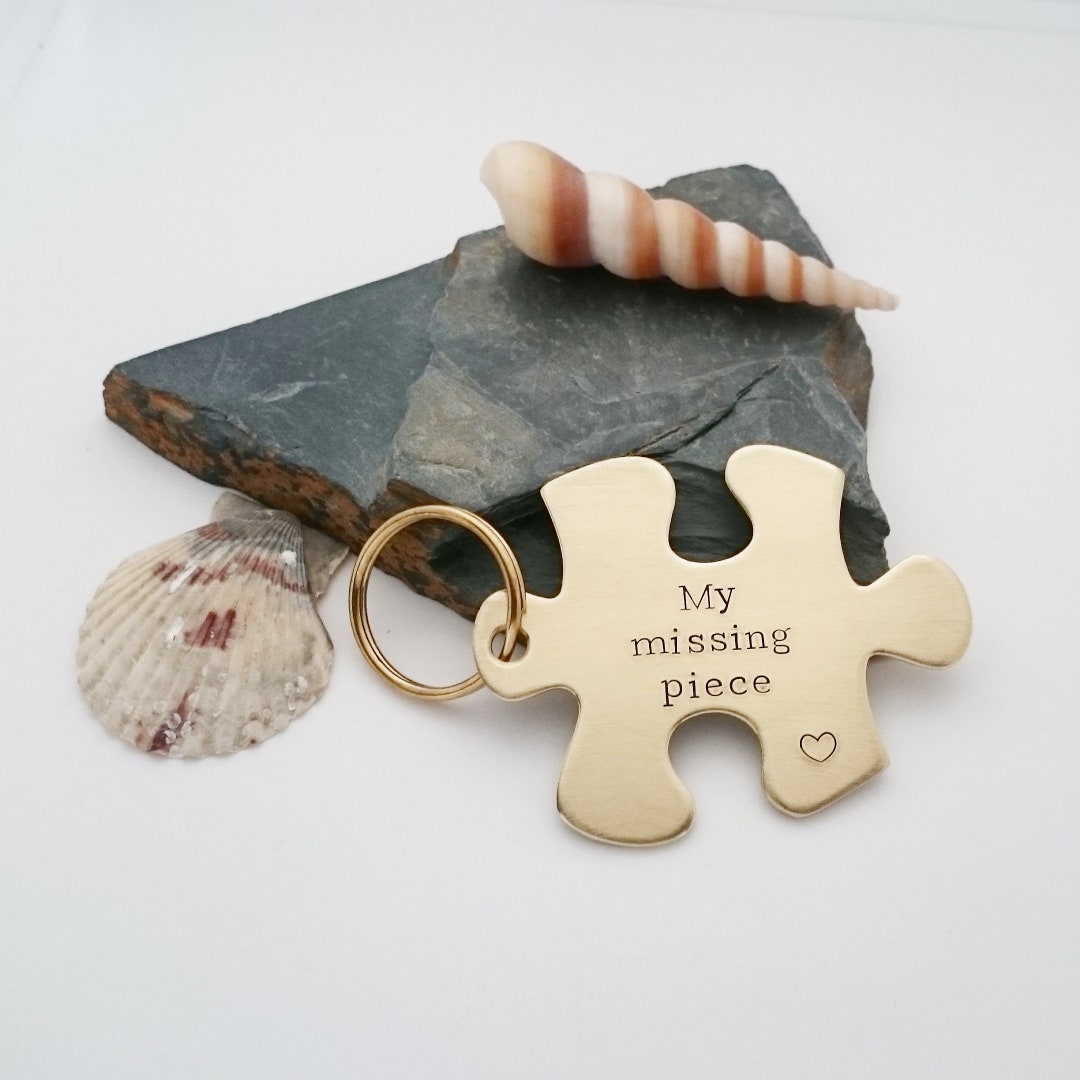 Brass Jigsaw Puzzle Keyring Personalised Puzzle Piece You - Etsy