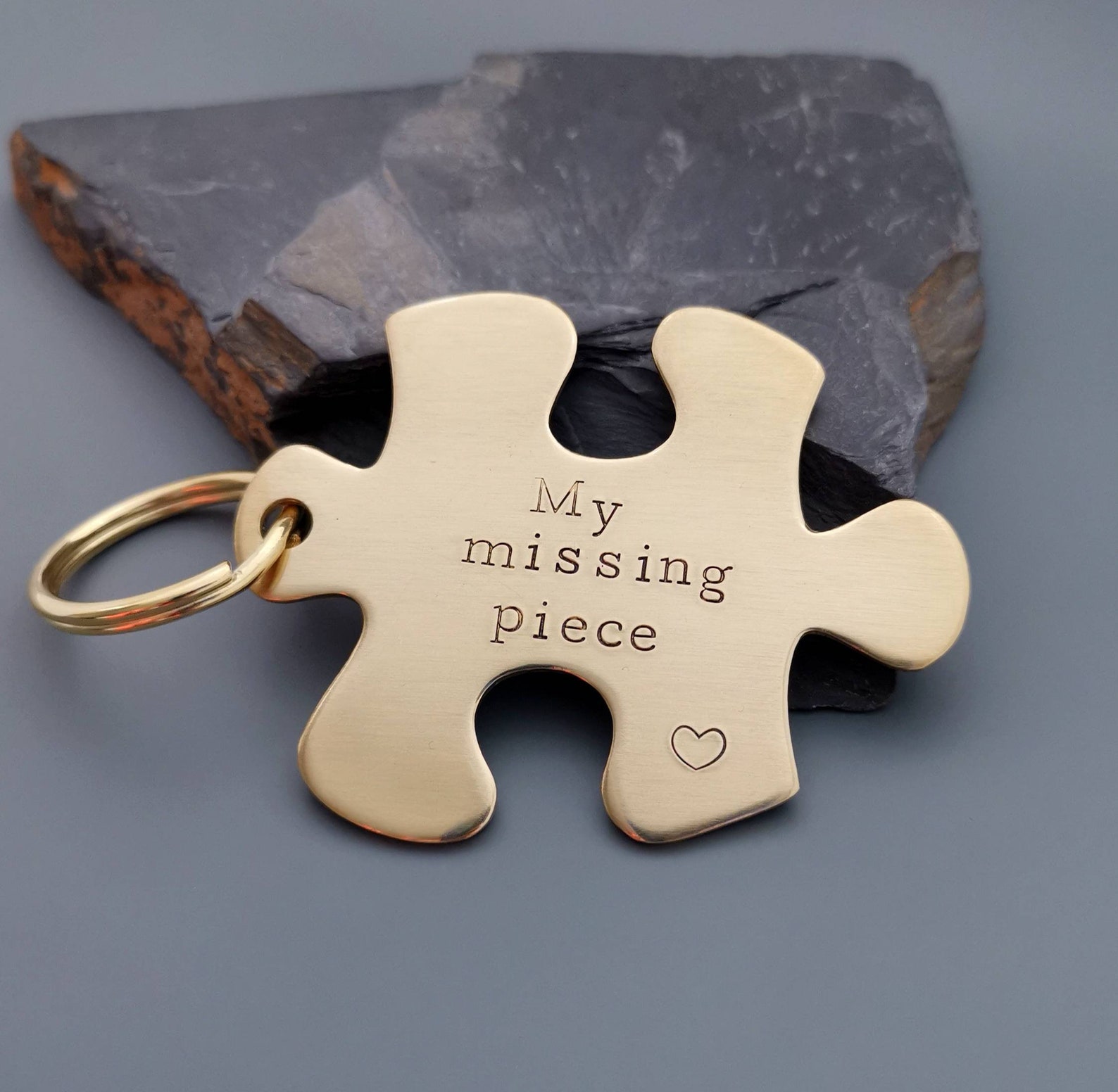 Brass Jigsaw Puzzle Keyring Personalised Puzzle Piece You - Etsy