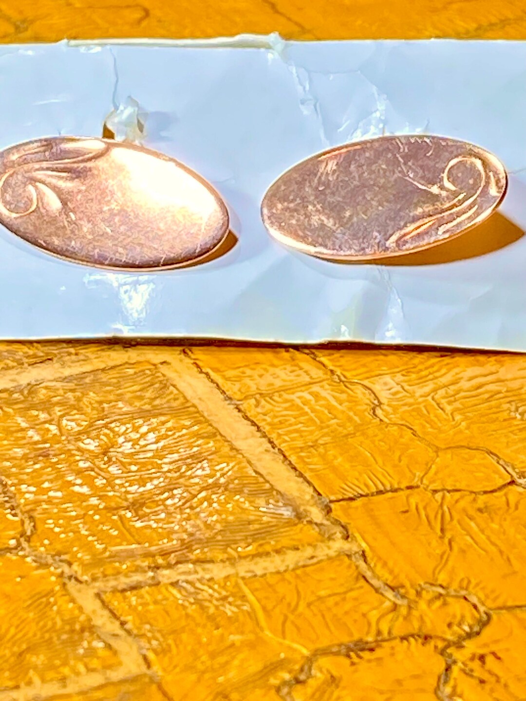 Vintage Genuine Copper Cuff Links-wide Oval Shape With Engraved Design ...