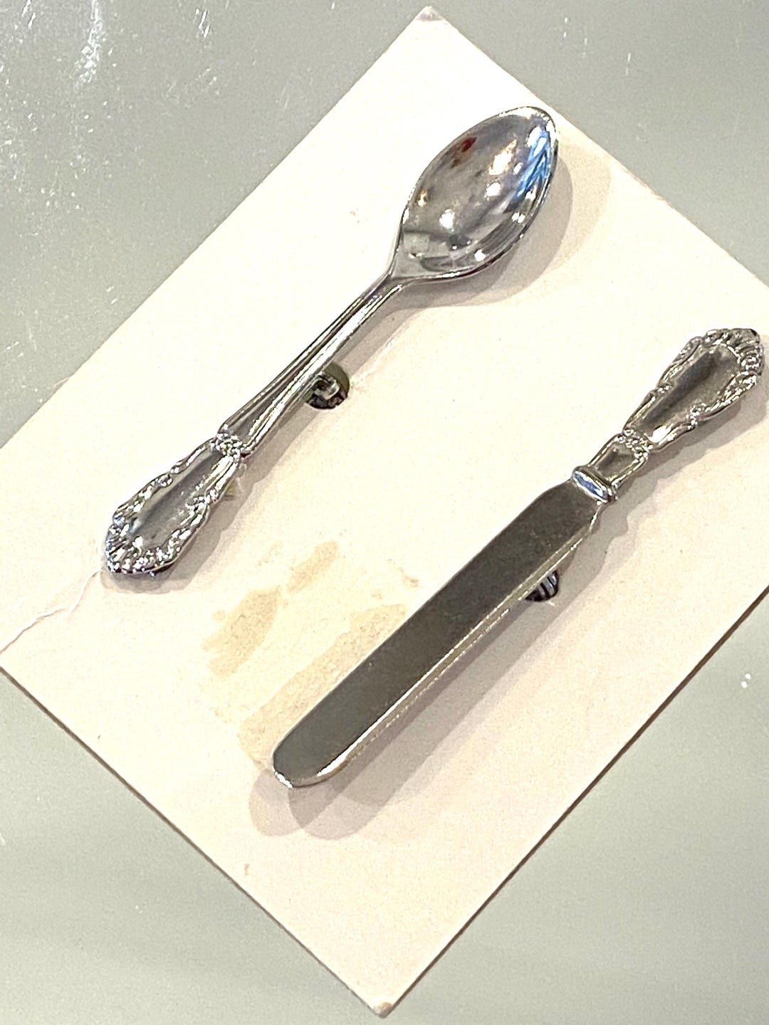 Vintage Novelty Knife and Spoon Pin Set - Dime Store Metal Pins - Etsy