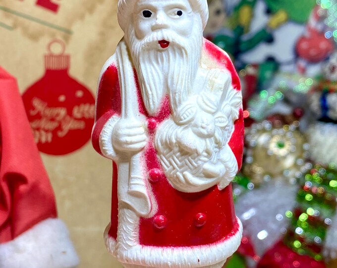 50s Irwin Plastic Blow Mold Santa -red Blow Mold Santa-small Plastic ...