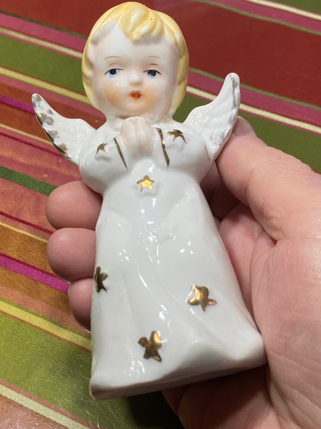 Little Praying Angel Figurine-praying Hands-made in Japan-sweet Face - Etsy
