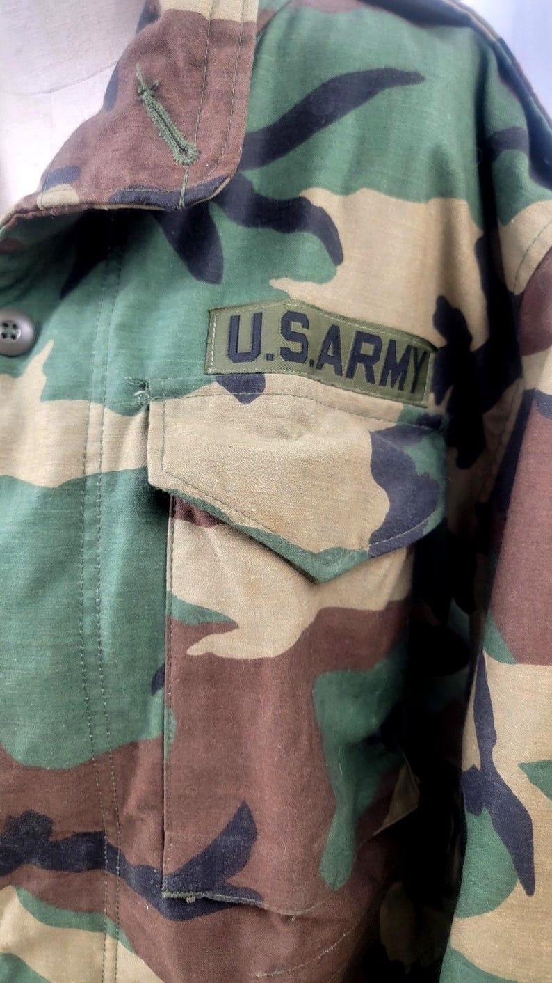 Vintage 1980s U.S. Army Cold Weather Field Jacket Camo Coat Small X ...
