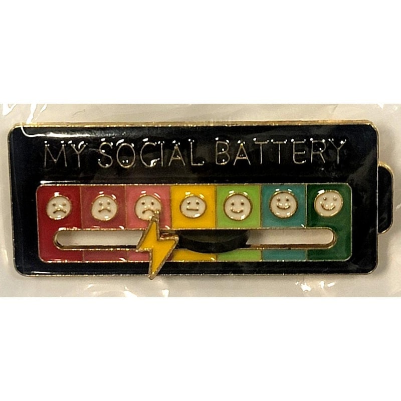 My Social Battery Pin - Etsy