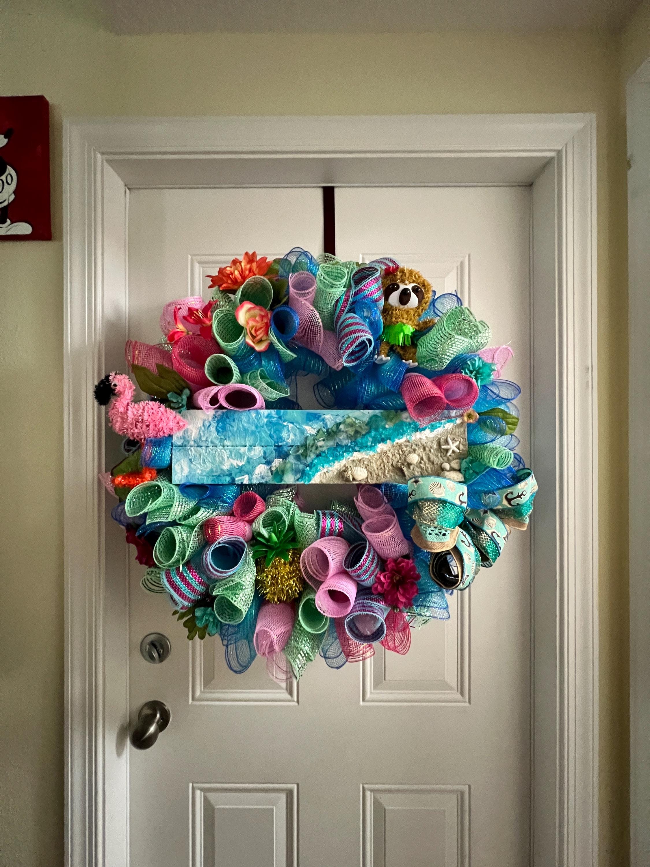 READY TO SHIP: 30" Beach Summer Fun Front Door Wreath, Fully Decorated ...