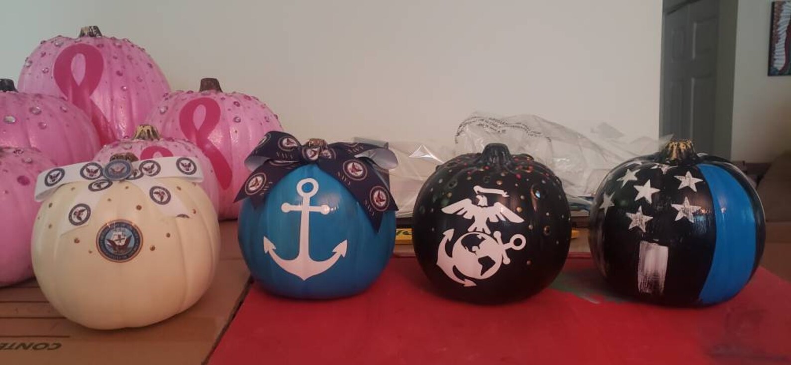 READY TO SHIP: Thin Blue Line Law Enforcement Police Pumpkin. >> Price ...