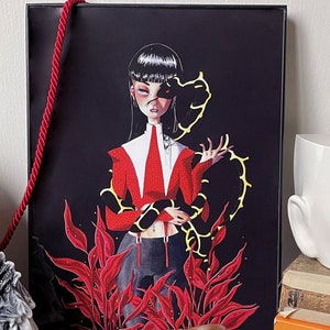 SNAKE QUEEN 9x12 Art Print Lingling Bish WACK Serpent Spirit Girl Evil ...