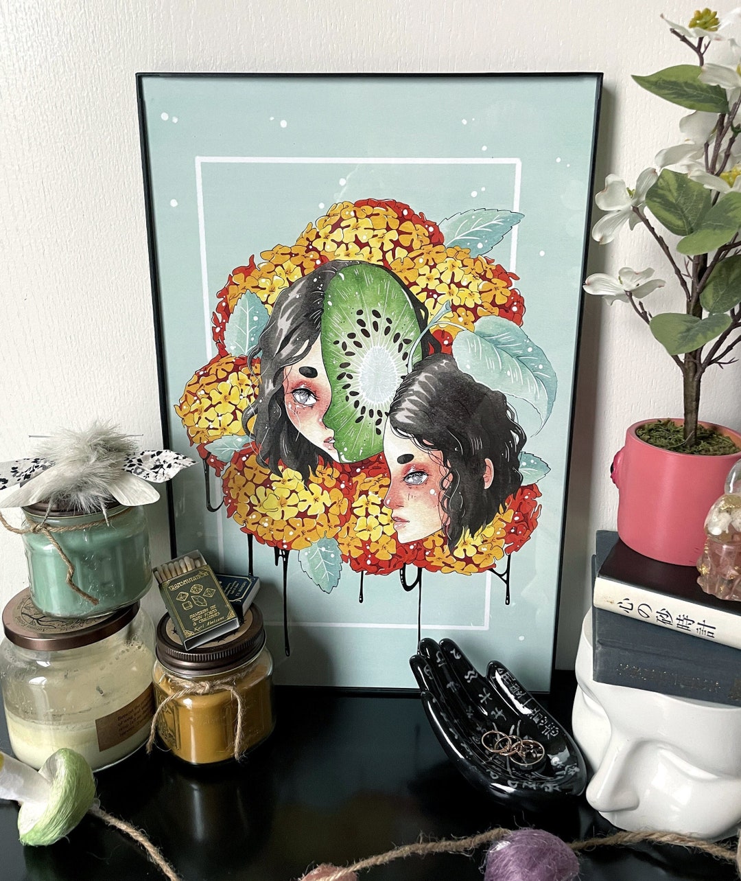 RIPE - Kiwi Creepy Cute Kawaii Menhera Food Girl Orange Flowers Guro ...