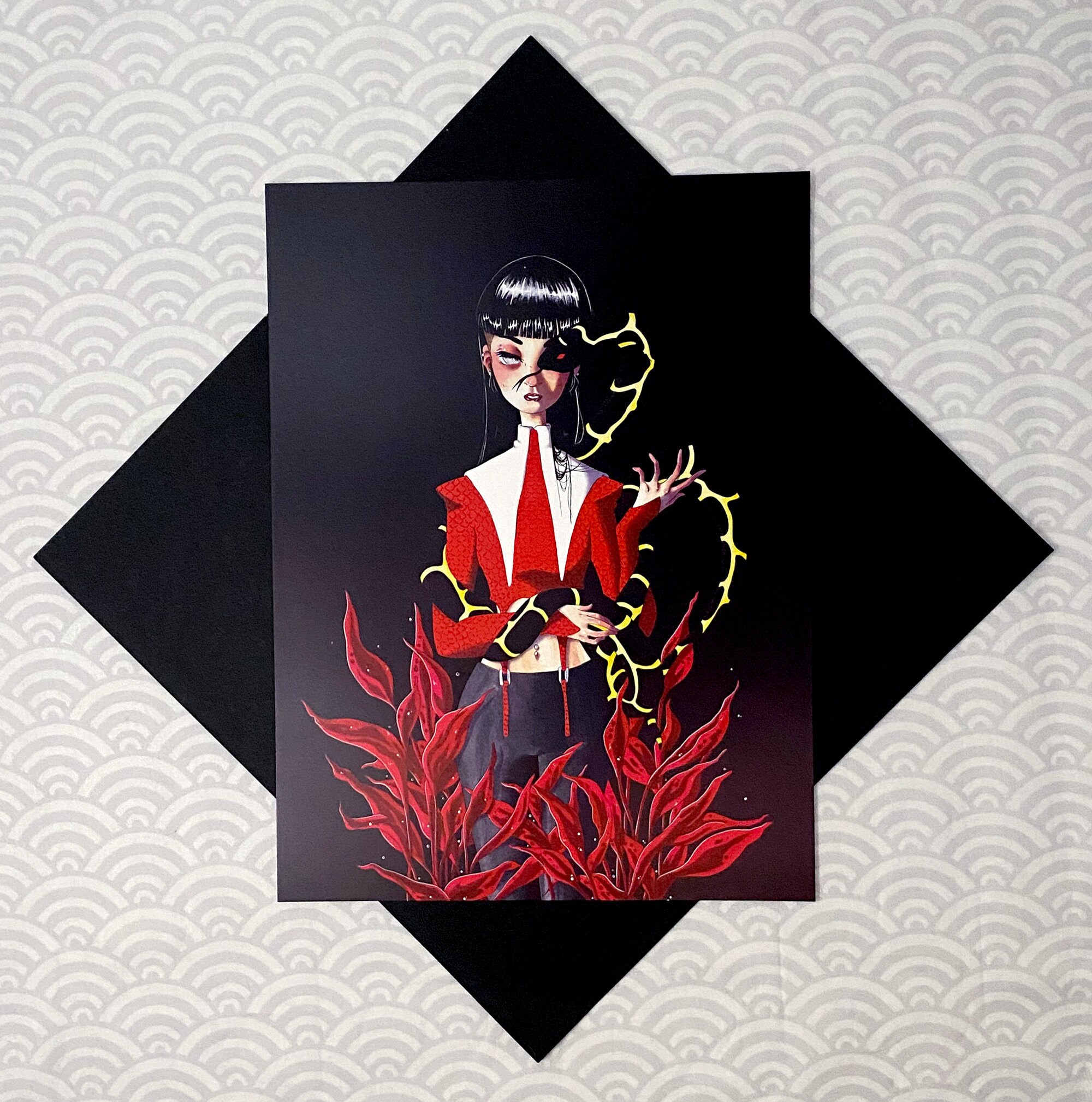 SNAKE QUEEN 9x12 Art Print Lingling Bish WACK Serpent | Etsy