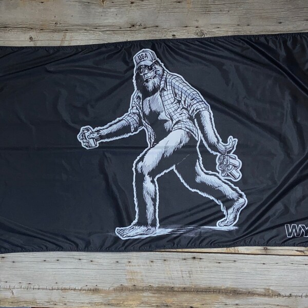 Sasquatch With Flag - Etsy