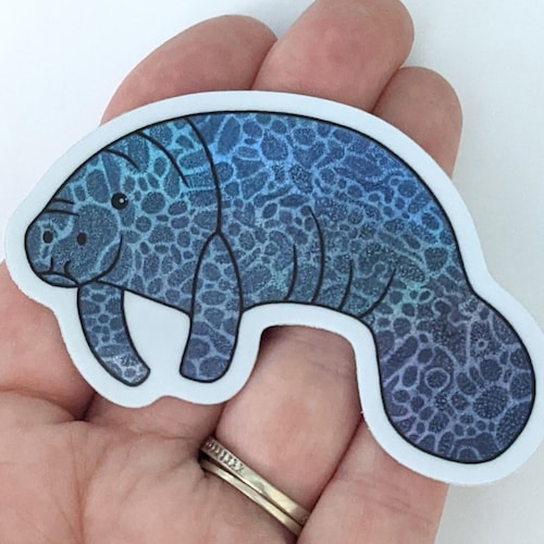 Manatee Sticker Mermaid Vinyl Sticker for Water Bottle - Etsy