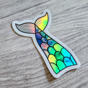 Mermaid Tail Holographic Sticker - Etsy