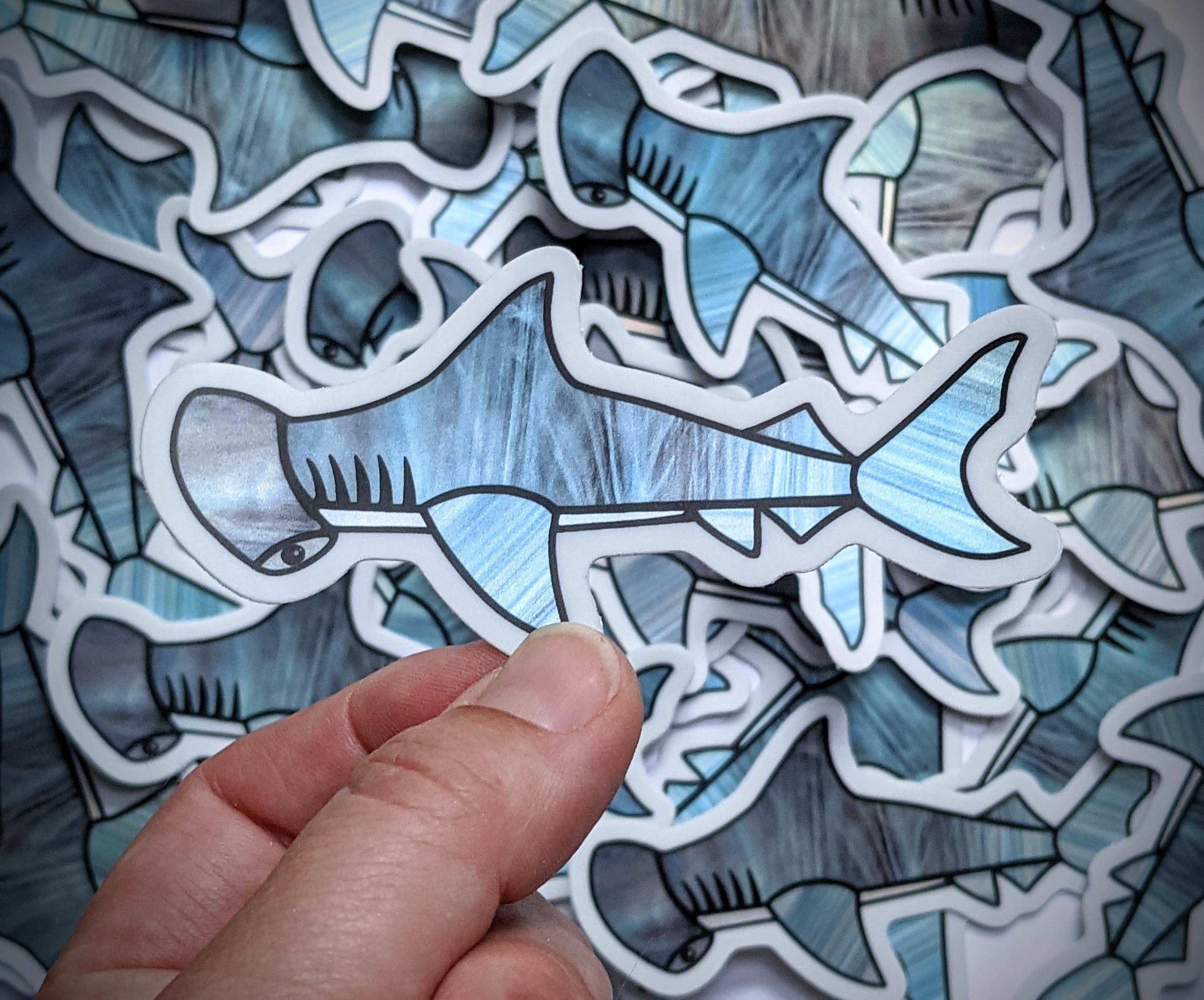Matte Metallic Hammerhead Shark Sticker - Etsy