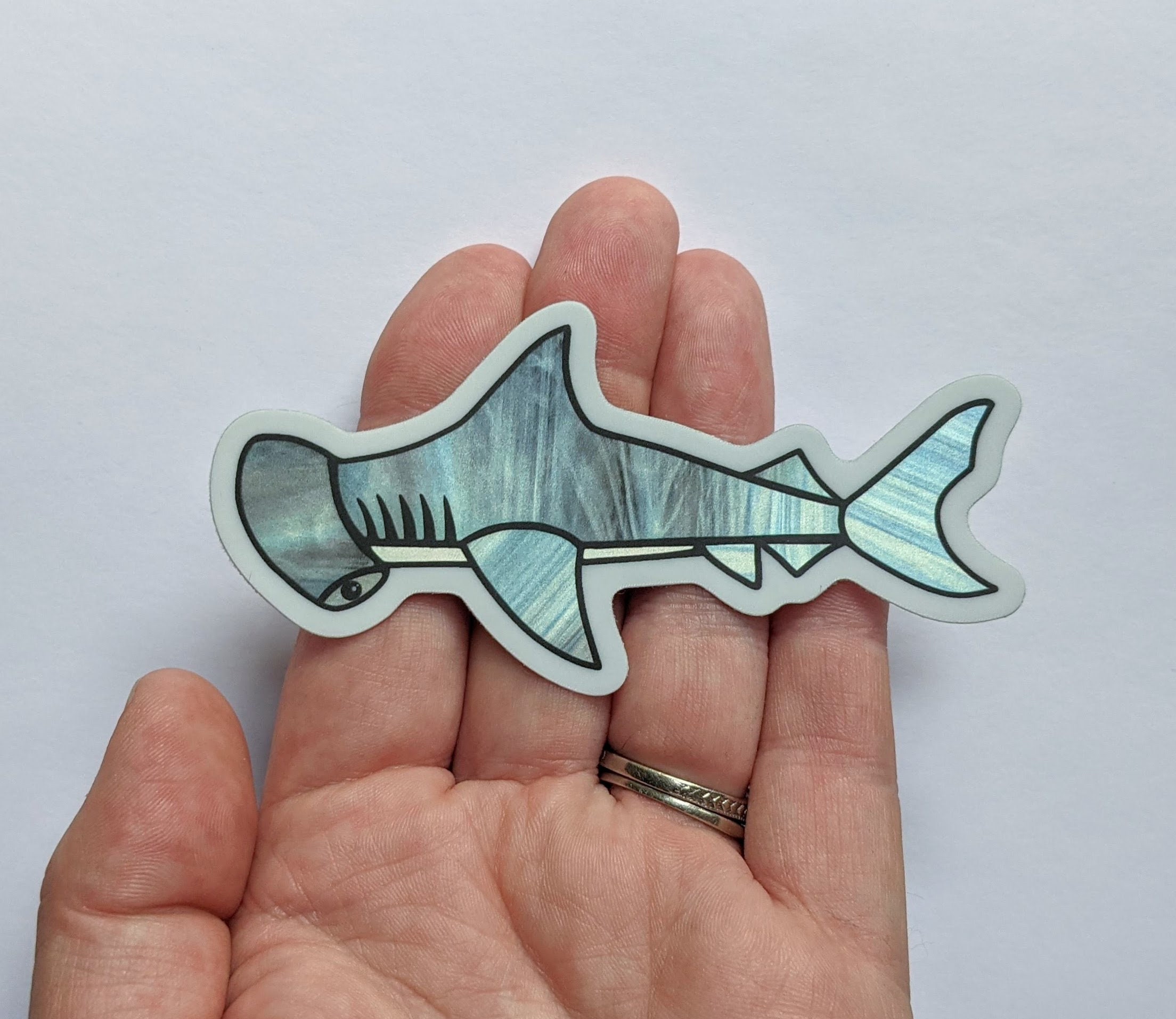 Matte Metallic Hammerhead Shark Sticker - Etsy