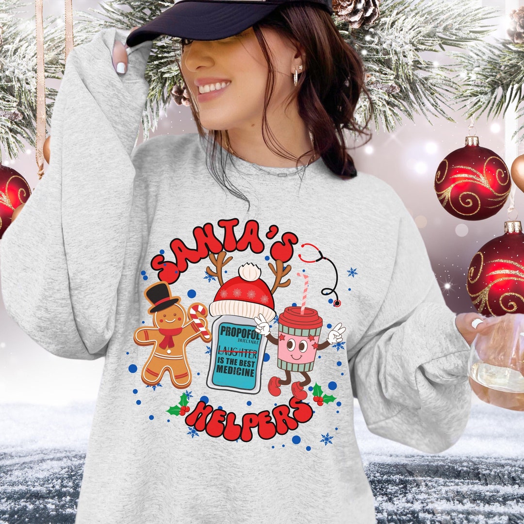 Santa's Helper Christmas Sweatshirt: Funny Nurse Crewneck Gift - Etsy