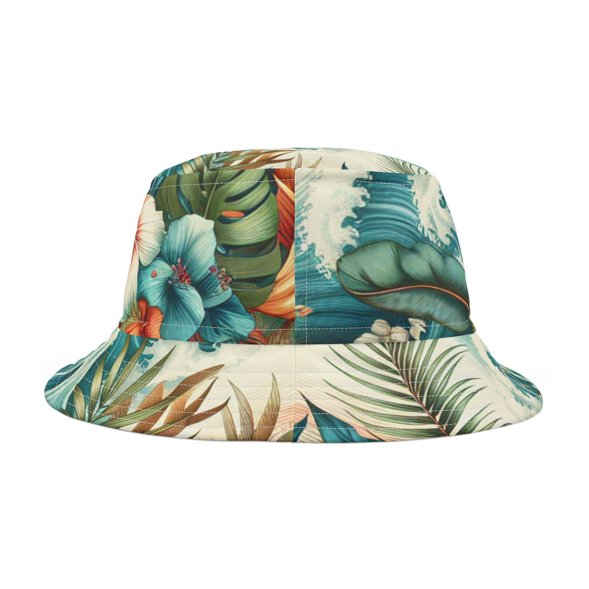 Mens Bucket Hat Beach Bucket Hat Hawaiian Style Beach Hat Summer Bucket ...