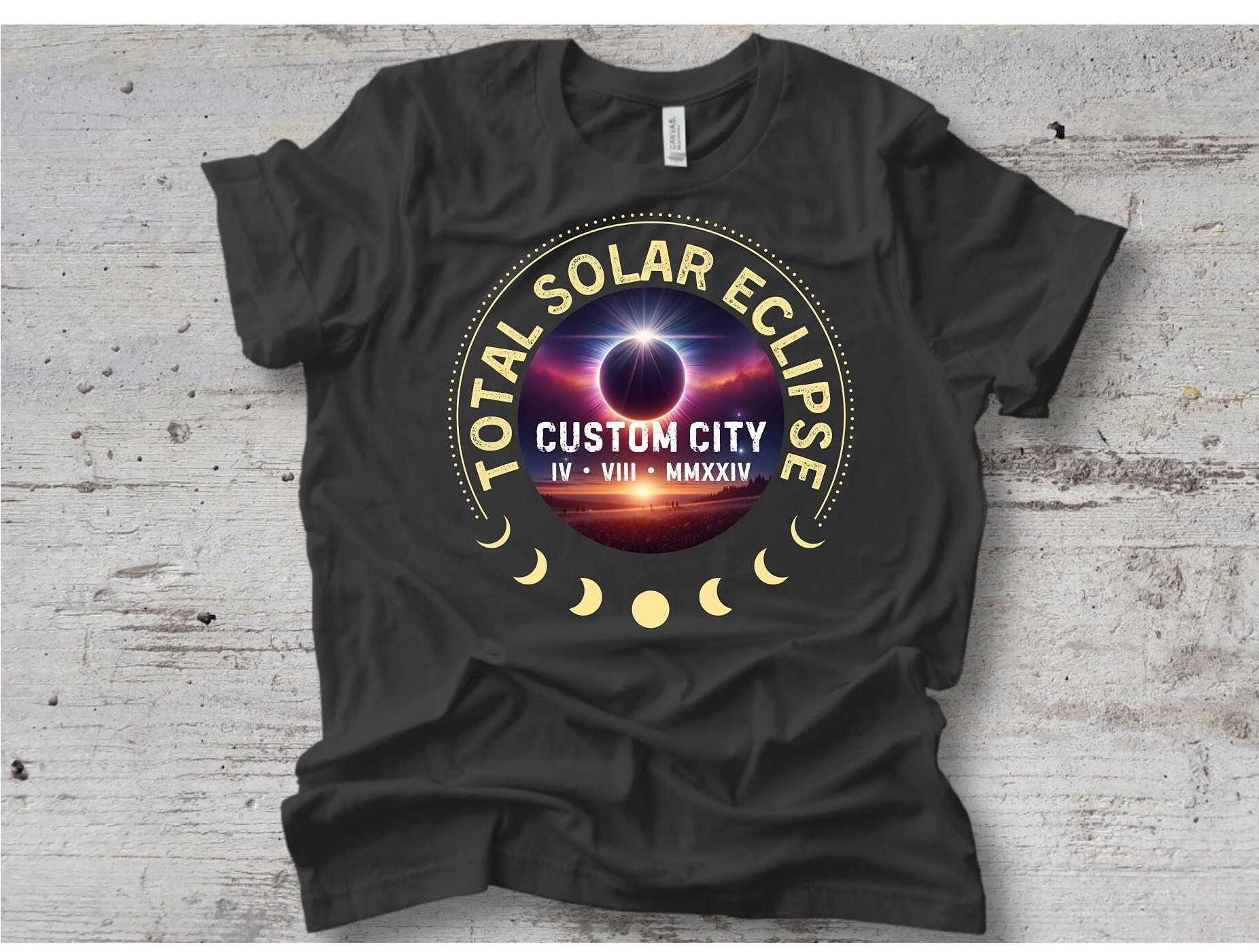 Solar Eclipse 2024 Shirt Custom State City Sun Moon Totality 2024 Great ...
