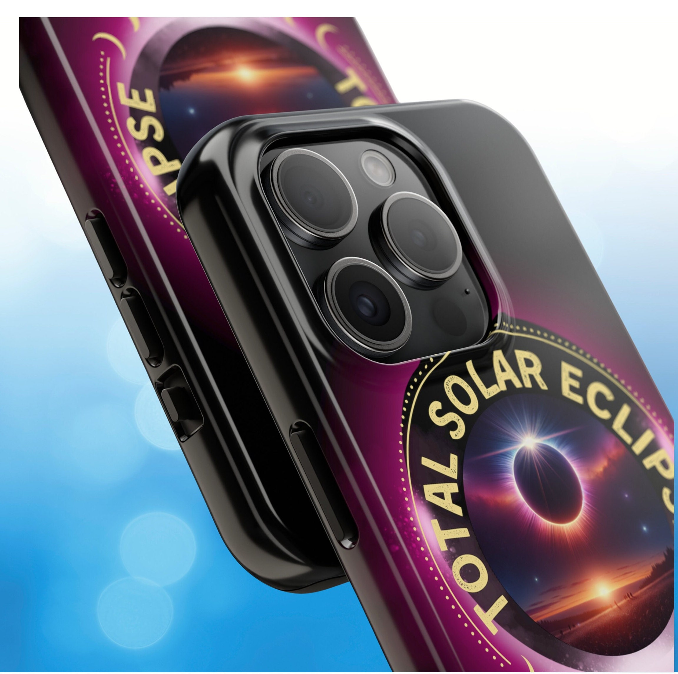 Solar Eclipse 2024 iPhone Case Custom State City Phone Cover Sun Moon ...