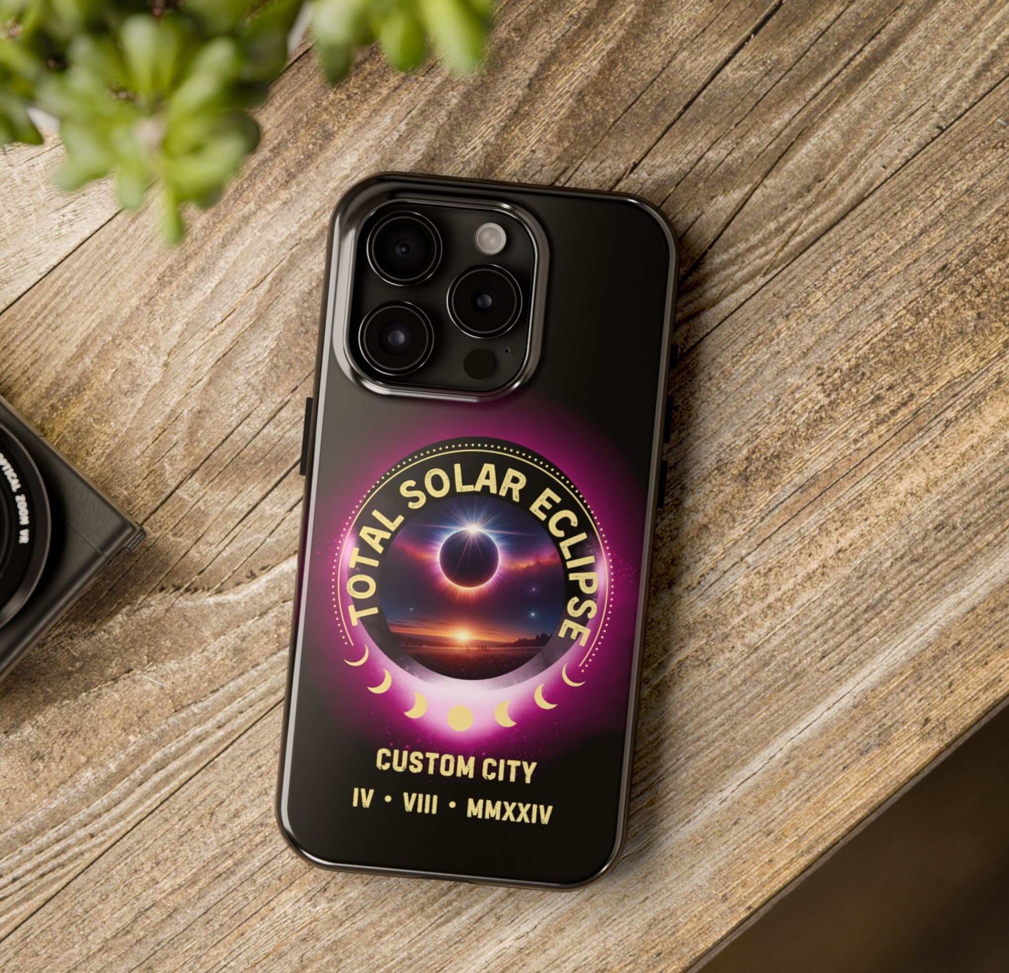 Solar Eclipse 2024 iPhone Case Custom State City Phone Cover Sun Moon ...