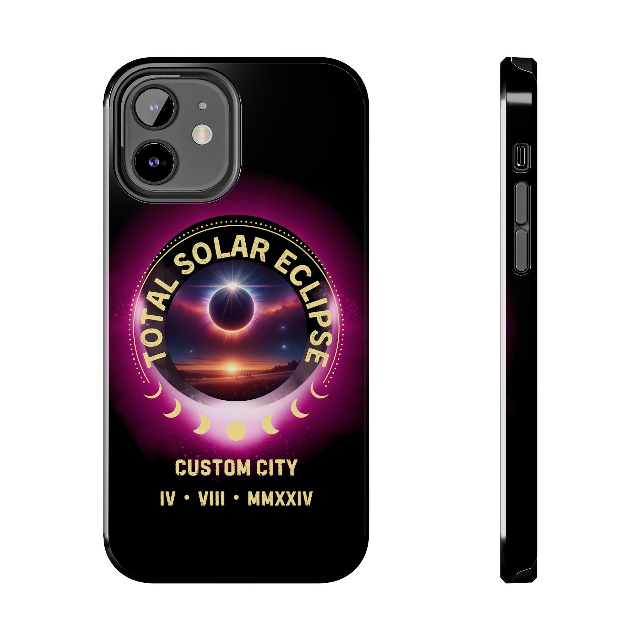 Solar Eclipse 2024 iPhone Case Custom State City Phone Cover Sun Moon ...