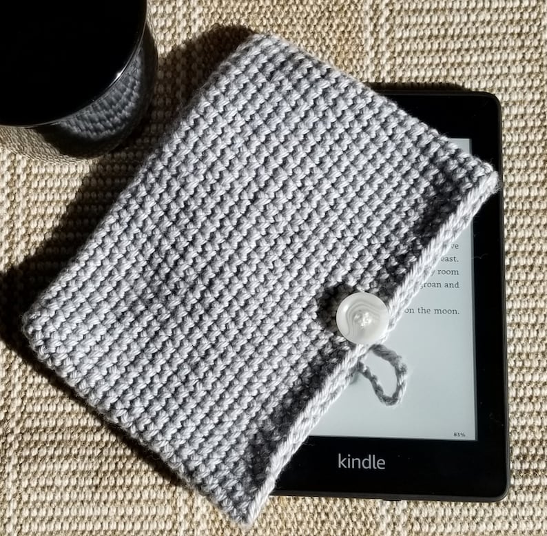 Handmade Knit Crochet Ereader Case Sleeve Pouch Cover With Button Loop ...