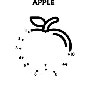 Dot-to-dot Apple Picture for Beginner - Collect the Whole Alphabet Set ...