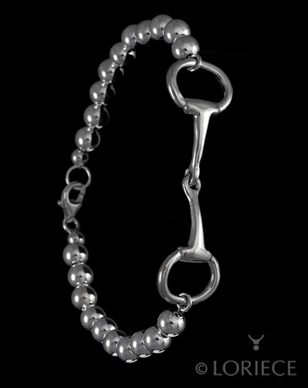 Sterling Silver Snaffle Bit Bead Bracelet / Silver Bead Horse - Etsy